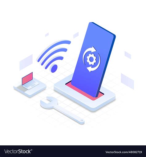 Operating System Update Progress Isometric Concept