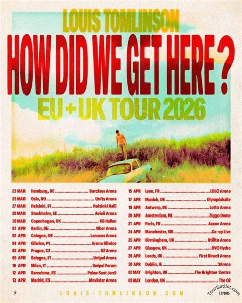 Louis Tomlinson Tour 2026 Dates Setlist And Presale Tickets