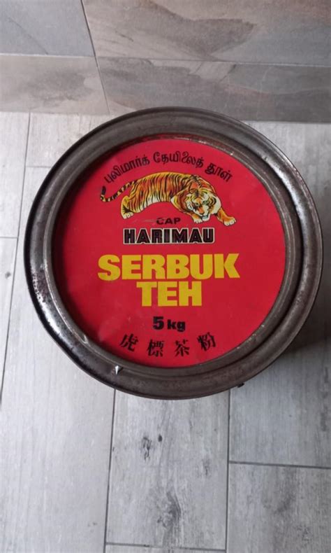 Vintage Tin Cap Harimau Serbuk Teh 5kg 3 Languages Hobbies And Toys Collectibles And Memorabilia