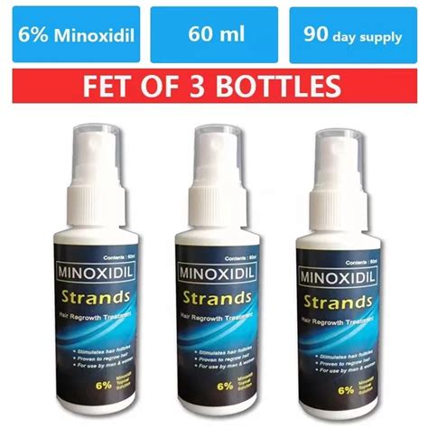Minoxidil Strand 3 Bottles 6 Minoxidil Solution For External Use 60ml Each Bottle Hair