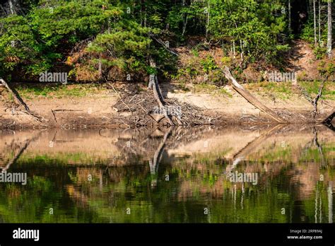 Beaver House On Rainbow Flowage In Northern Wisconsin Completely
