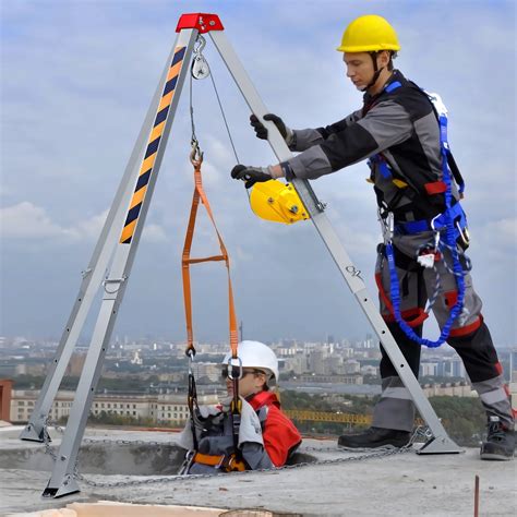 Kffkff Confined Space Tripod Kit Rescue Tripod With Fall Arrest