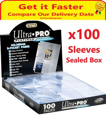 100 X Ultra Pro Platinum Trading Card 9 Pocket Sleeves Pages Nba Afl