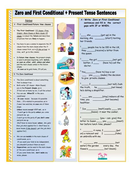 Zero And First Conditional Exercise Conditional Sentence English As A Second Language