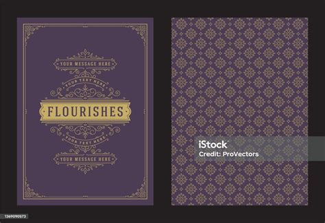 빈티지 장식 인사말 카드 캘리모트 화려한 소용돌이와 비네팅 프레임 디자인 벡터 템플릿 골동품에 대한 스톡 벡터 아트 및 기타 이미지 골동품 금선세공 꽃무늬 Istock