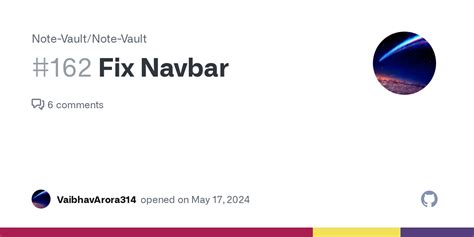 Fix Navbar · Issue 162 · Note Vaultnote Vault · Github