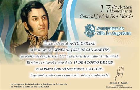 17 De Agosto Acto Oficial En Homenaje Al General JosÉ De San MartÍn