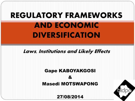 Regulatory Frameworks And Economic Diversification Fes