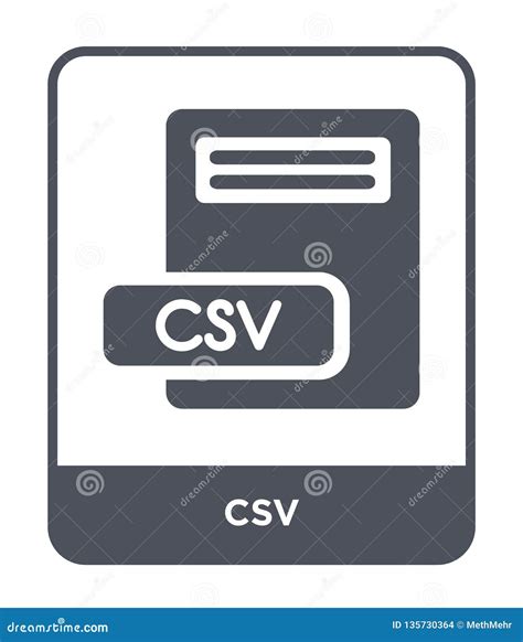 Csv Icon In Trendy Design Style Csv Icon Isolated On White Background Stock Vector