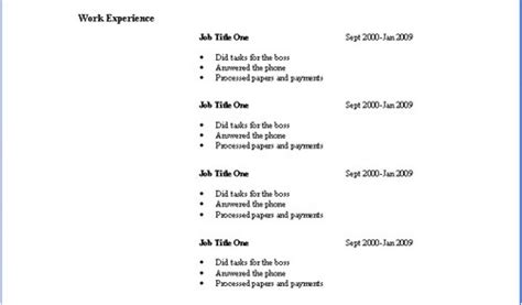 Resume Format Word Simple Simple Resume Format In Word Task List Templates Williamson