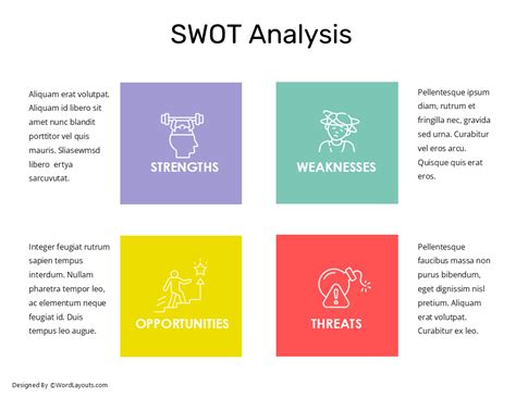 Vibrant Swot Matrix With Visual Illustrations Wordlayouts