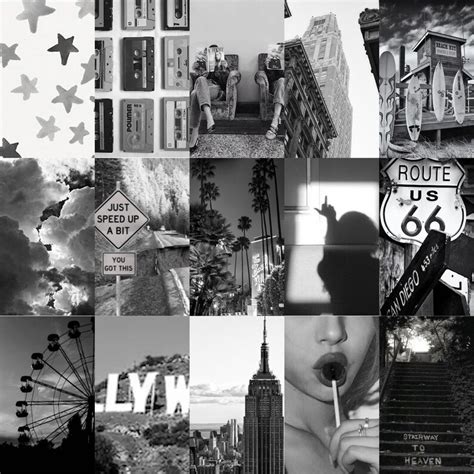 Black And White Aesthetic Photo Collage Kit Etsy Uk