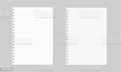 찢어진된 종이 그림자 회색 배경에 고립 된 통합 문서에서 시트의 현실적인 그림을 벡터의 집합 종이에 대한 스톡 벡터 아트 및