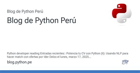 Blog De Python Perú — Blog De Python Perú
