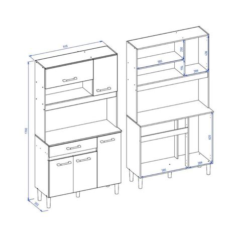 Armário Cozinha Compacta 5 Portas E 1 Gaveta Multimóveis Cr20259 Bianco