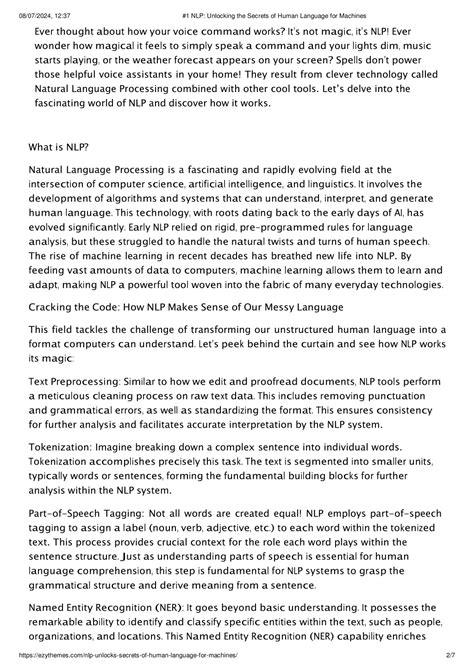 Ppt 1 Nlp Unlocking The Secrets Of Human Language For Machines Powerpoint Presentation Id