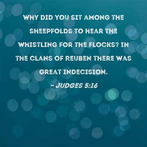 Judges 516 Why Did You Sit Among The Sheepfolds To Hear The Whistling