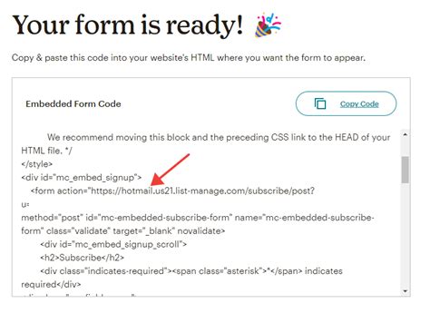 custom mailchimp popup form