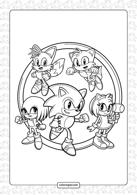 Sonic And Friends Coloring Page 1 Coloring Pages Cute Coloring Pages
