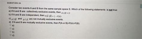 Solved Consider Two Events A And B From The Same Sample