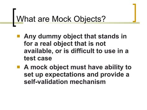 mock objects presentation ppt