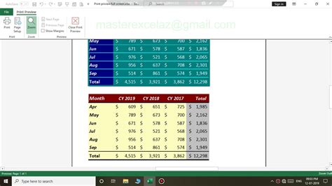 print preview full screen and page setup in excel youtube