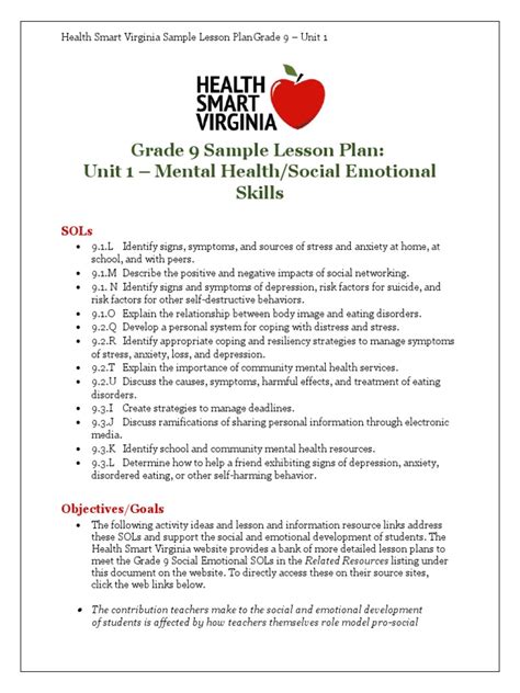 Gr9 Se 1 Social Emotional Skills Pdf Mental Health Mindfulness