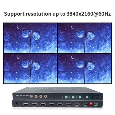 Support Ir Control Rs232 Video Wall Controller 4k 4x4 Hdmi Matrix