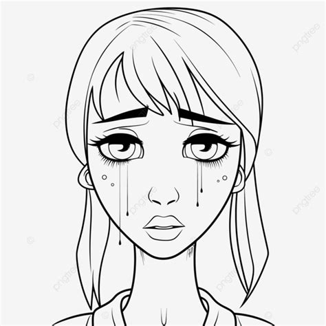 슬픈 소녀 얼굴 그리기 개요 스케치 벡터 우는 여자 그리기 우는 여자 개요 우는 여자 스케치 Png 일러스트 및 벡터 에 대한 무료 다운로드 Pngtree