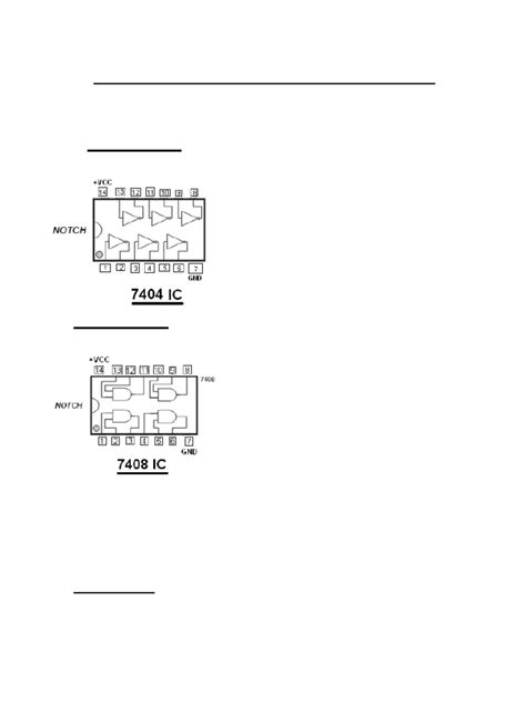 Logic Gates Pin Configuration Diagrams Pdf