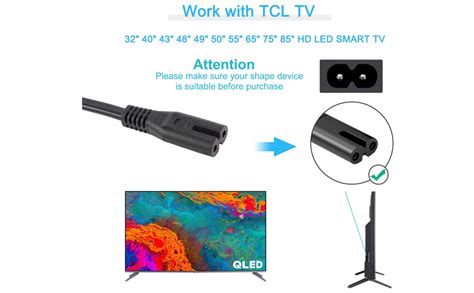 2 Prong Ac Power Cord Replacement For Samsung Tvtcl Tv