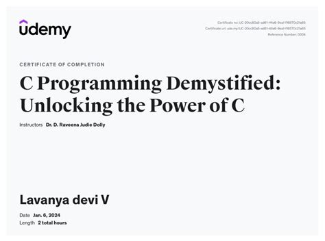 Lavanyadevi V On Linkedin Cprogramming Udemy Continuouslearning