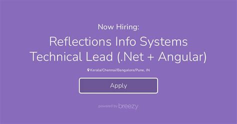 Reflections Info Systems Technical Lead Net Angular At Nexthire