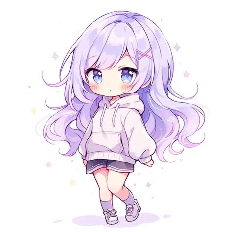Premium Ai Image Anime Girl With Long Purple Hair And Blue Eyes