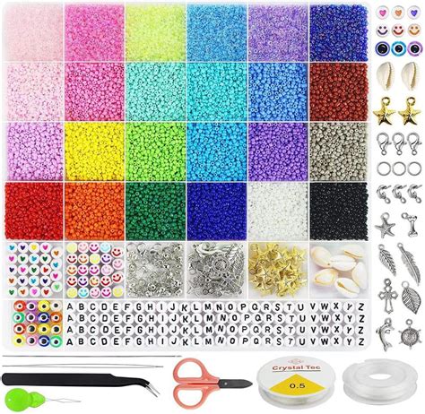 Bracelets Making Kit24 Colors 16800pcs Seed Beads With Pendant Charms