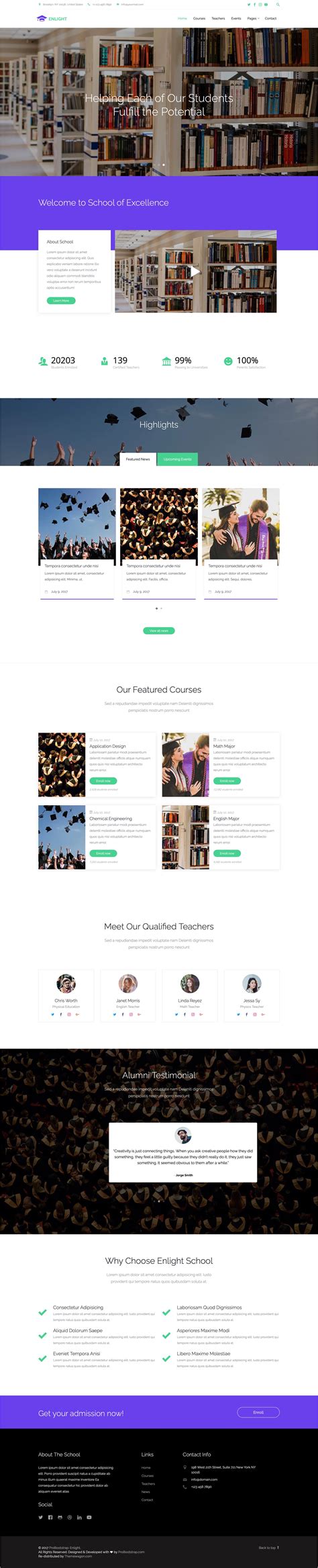 Enlight Free Bootstrap Education Template