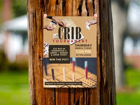 Cribbage Tournament Poster Custom Printable Poster For Event Instant
