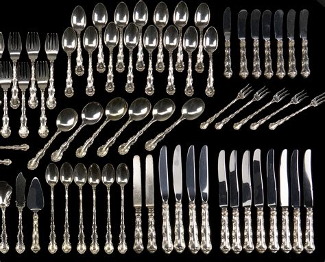 Lot 105 90 Pcs Gorham Sterling Flatware Strasbourg Pattern Case