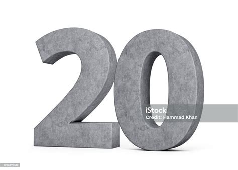 3d 콘크리트 번호 20 20 자리 흰색 배경에 회색 콘크리트 돌로 만든 3d 그림 0명에 대한 스톡 사진 및 기타 이미지 0명 3차원 형태 개념 Istock