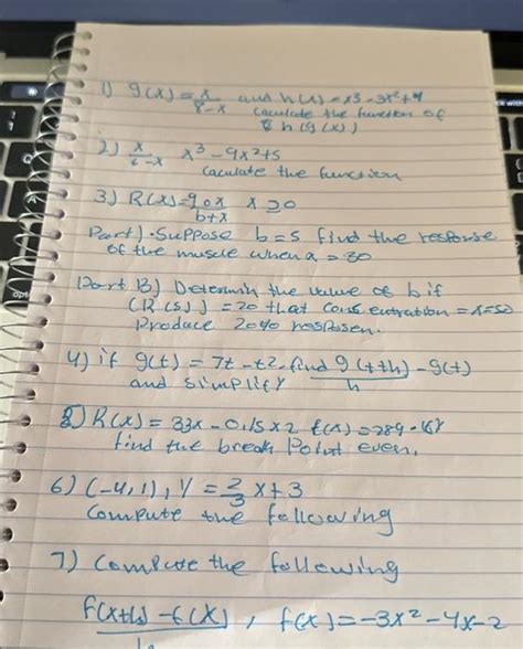 Solved 1 G X 8−xx And H U X3−3x2 4 Caculate The Function
