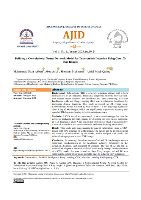 Pdf Building A Convolutional Neural Network Model For Tuberculosis