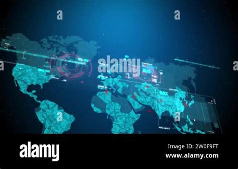 World Map Futuristic User Interface Hud Gui Digital Text Number Element For Cyber Technology