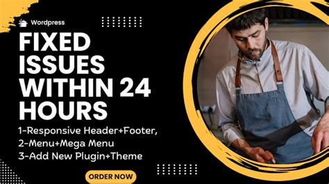 fix wordpress website menu header footer design and redesign by