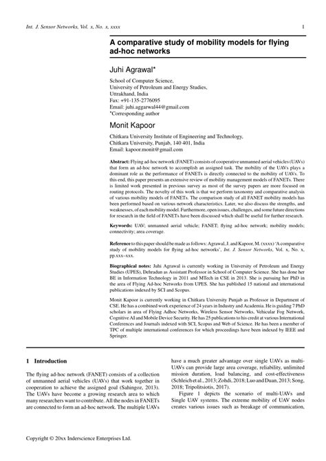 Pdf A Comparative Study Of Mobility Models For Flying Ad Hoc Networks