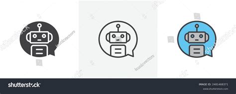Chatbot Speech Bubble Icon Symbol Collection Stock Vector Royalty Free