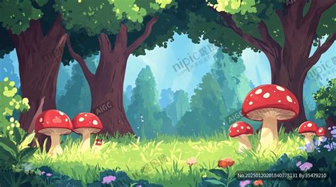 Ai创作图采蘑菇插画 手绘儿插森林 卡通森林场景 蘑菇屋插画 户外蘑菇图 蘑菇森林 林间的小蘑菇 森林卡通场景 蘑菇栖息地 儿童故事蘑菇 梦幻蘑菇背景 森林背景插画 森林插画 蘑菇故事 插画