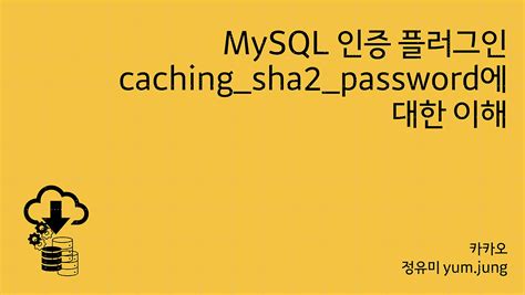 mysql 인증 플러그인 caching sha2 password에 대한 이해 카카오 velopers