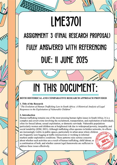 Lme3701 Assignment 3 Final Research Proposal Memo Due 11 June 2025