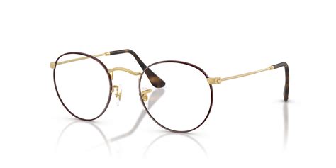 Round Metal Optics Brillen Mit Glänzendes Mattes Havana Auf Mattem