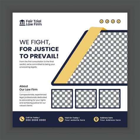 Law Firm Social Media Post And Law Consultation Square Flyer Or Web